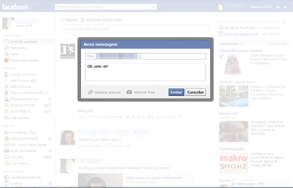 Como usar o e-mail do Facebook