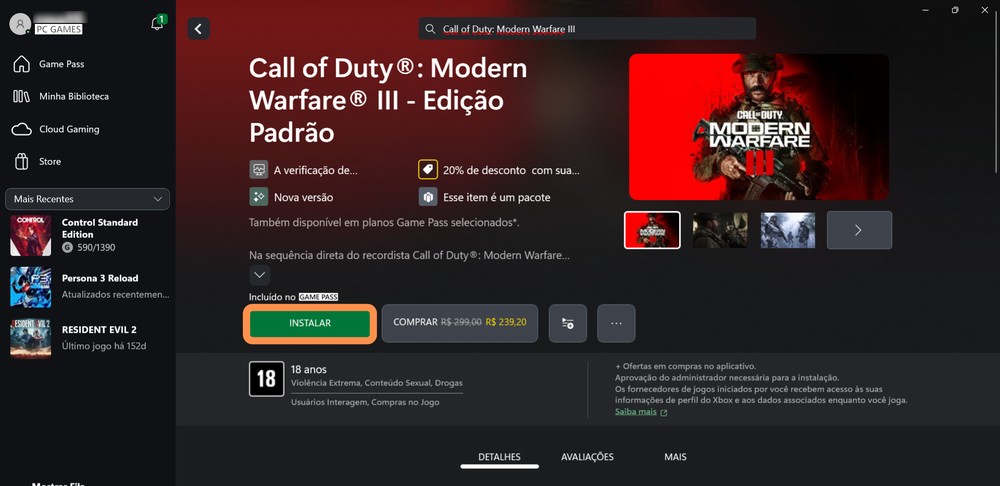 Como baixar e jogar Call of Duty MW3 no Xbox ou PC via Game Pass