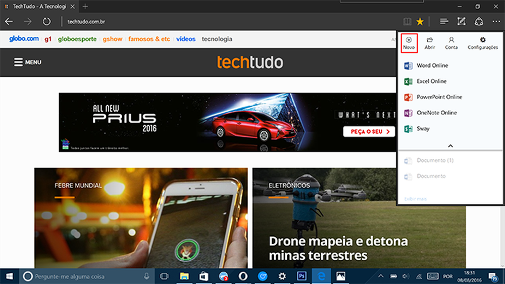 Como usar Office Online no Microsoft Edge
