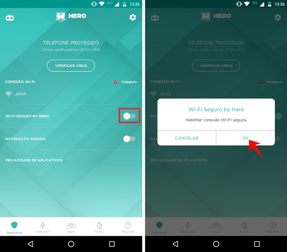 Como usar o aplicativo HERO para otimizar e proteger o celular Android