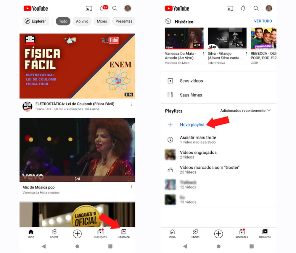 Como criar uma playlist no YouTube pelo celular (Android e iPhone)