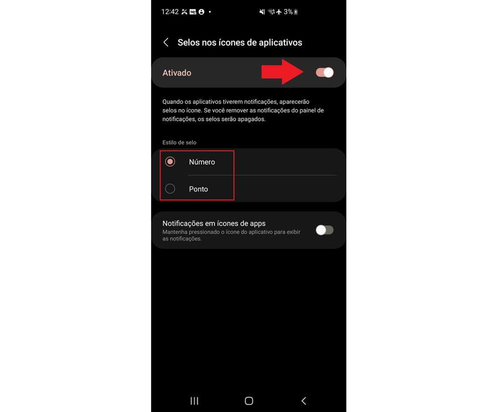 Como ativar ou desativar os selos de notificações dos apps no Android