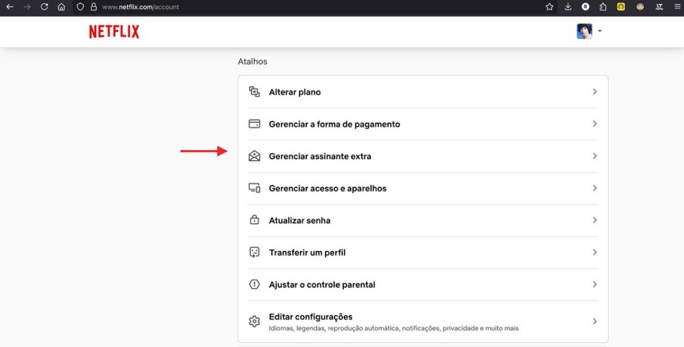 Como cancelar assinante extra da Netflix