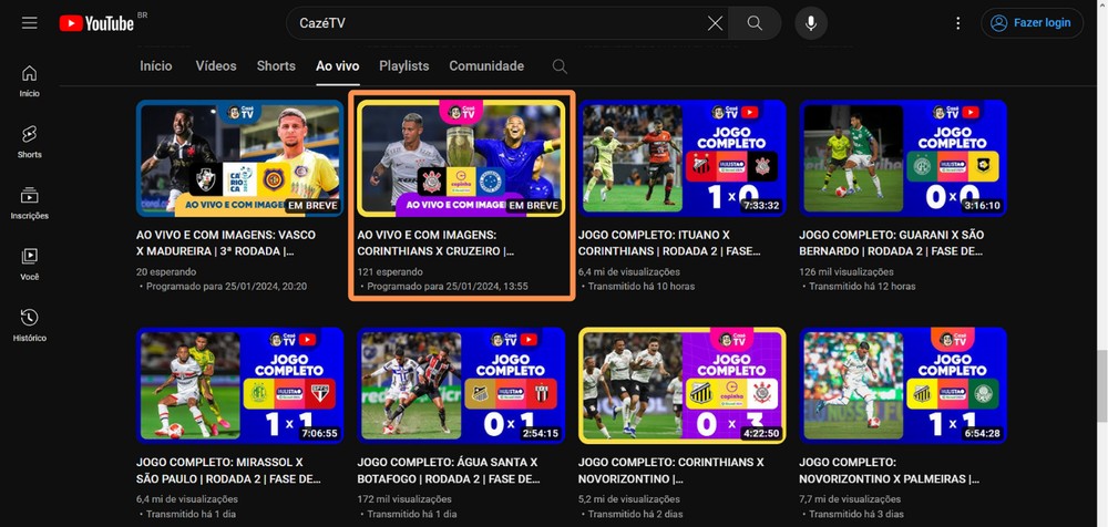 Corinthians x Cruzeiro: como assistir à final da Copinha ao vivo na CazéTV
