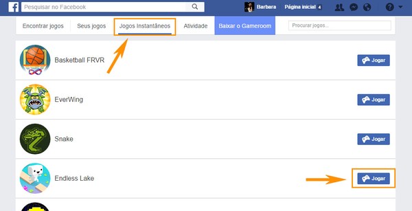 Como usar o Facebook Messenger Instant Games no PC