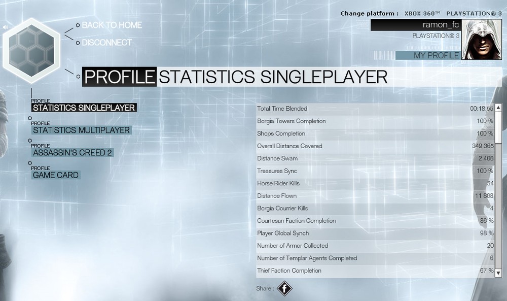 Como visualizar todas as suas estatísticas do jogo Assassin's Creed ...