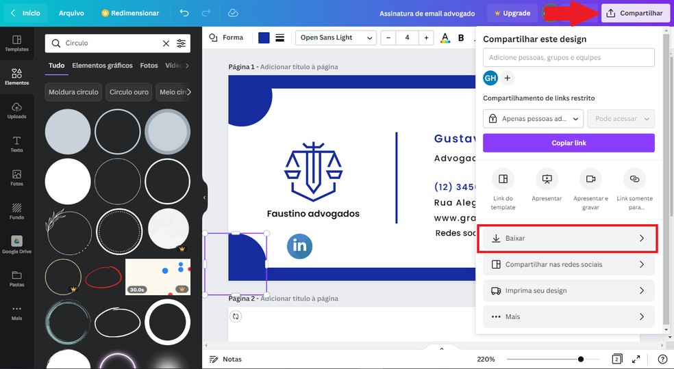 Como criar assinatura de e-mail usando o Canva