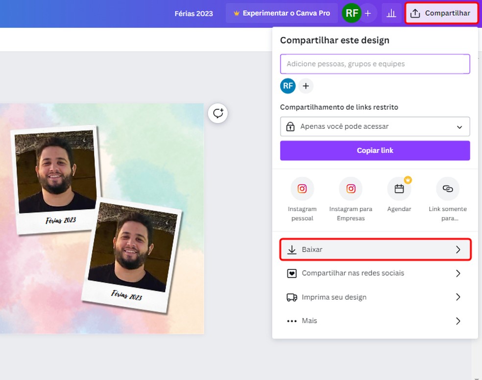 Como fazer foto polaroid no Canva para imprimir
