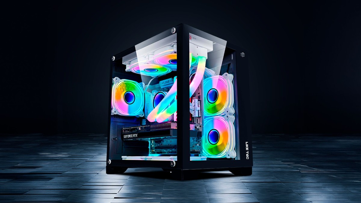 Gabinete Liketec: 6 opções com painel de vidro para mostrar iluminação RGB