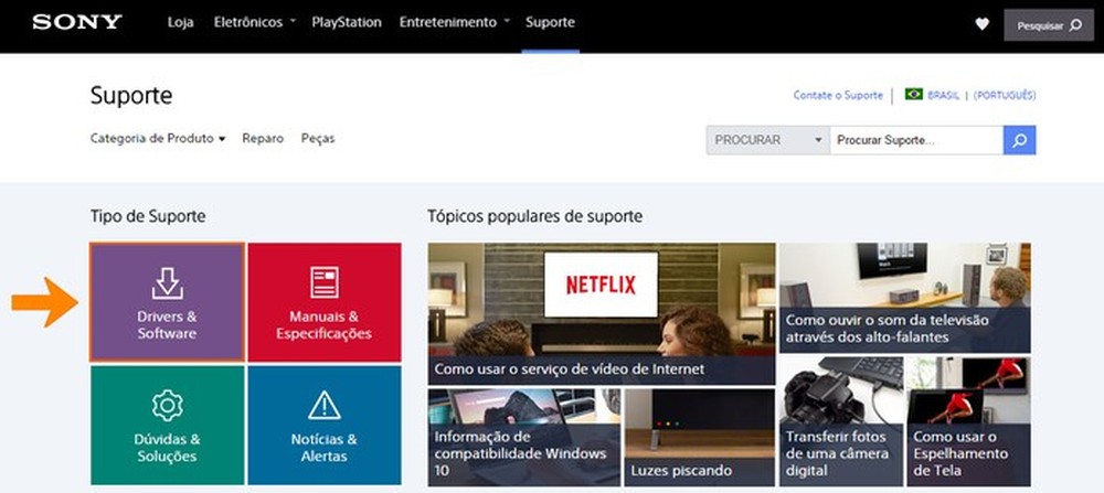 Como achar os drivers corretos para o notebook Sony Vaio