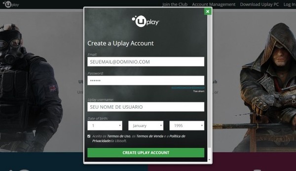 Como criar uma conta uPlay no Ubisoft Club e ter recompensas nos games