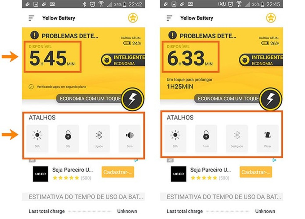 Bateria no fim? App Yellow Battery prolonga uso do celular Android
