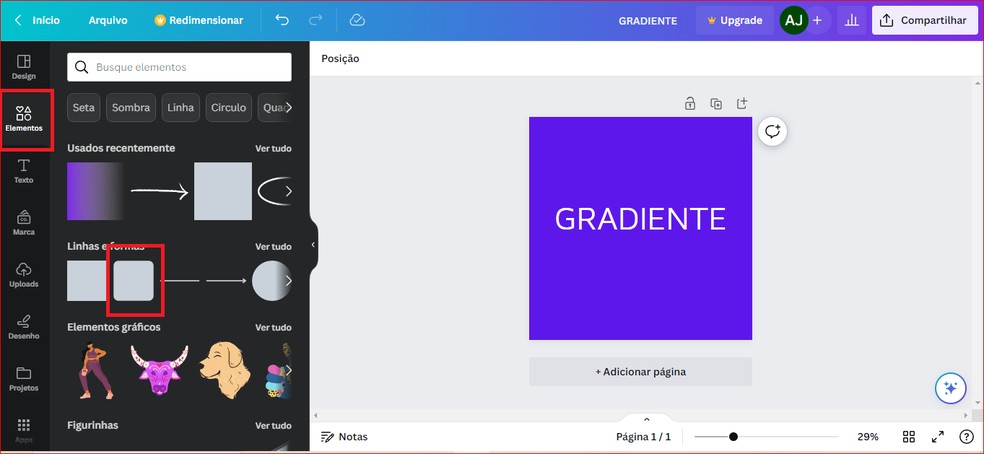 Como fazer gradiente no Canva