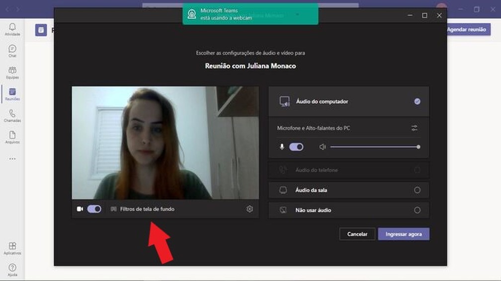 Como colocar fundo no Microsoft Teams
