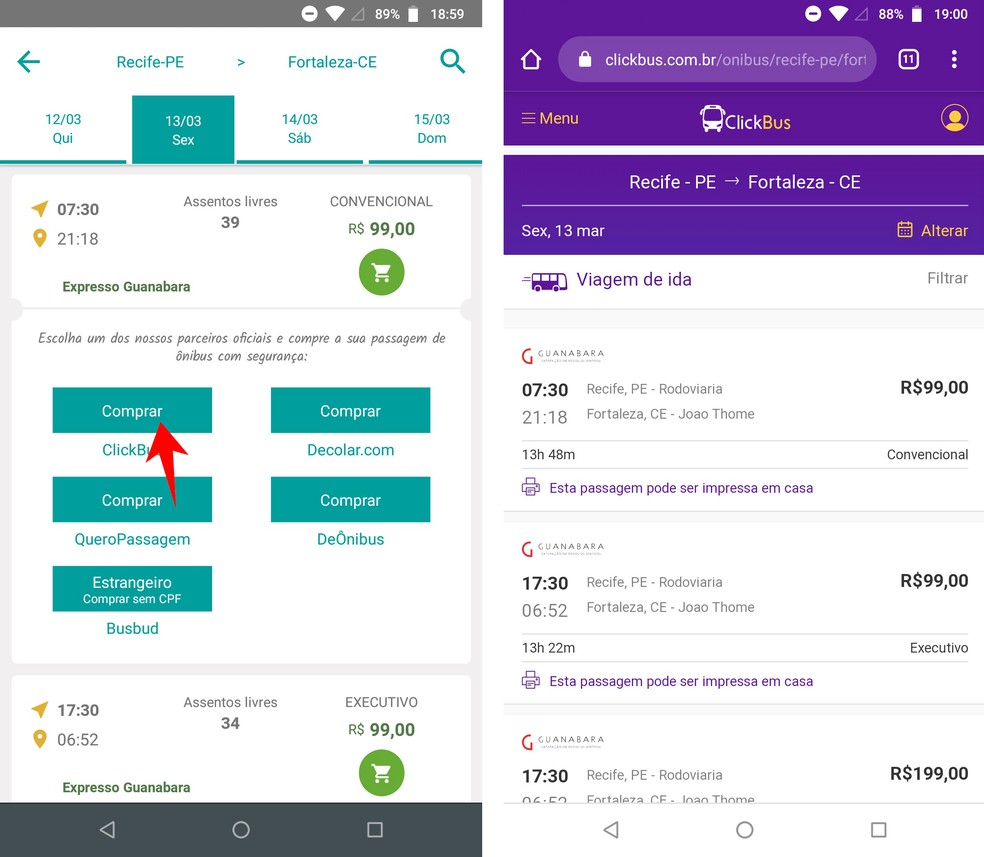 Como encontrar passagens de ônibus pelo celular com o app BuscaOnibus