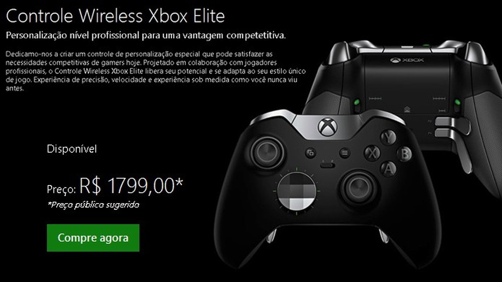 Controle Elite do Xbox One tem preço absurdo no Brasil