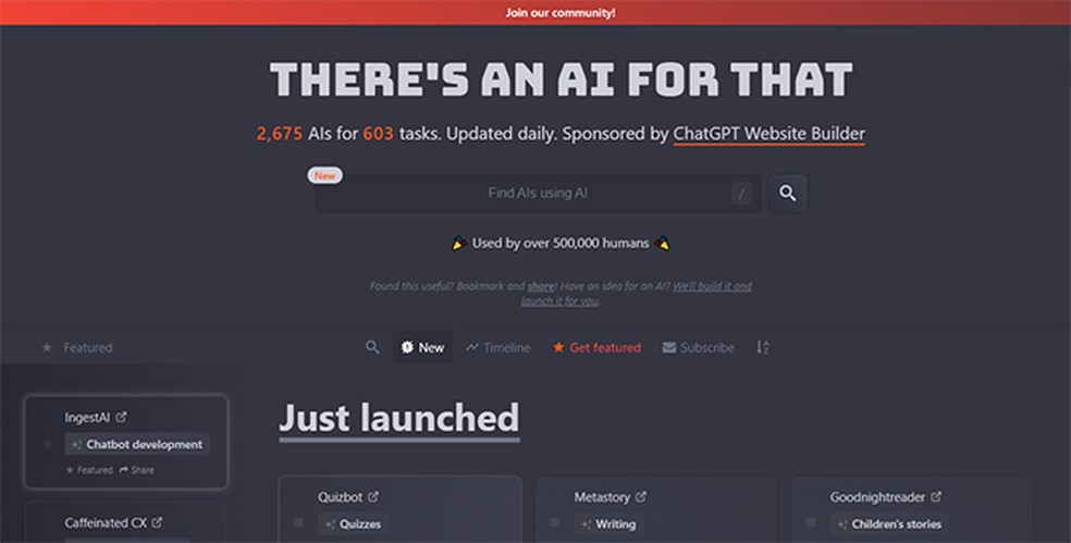 There Is An AI For That: saiba usar site que encontra grátis IAs úteis