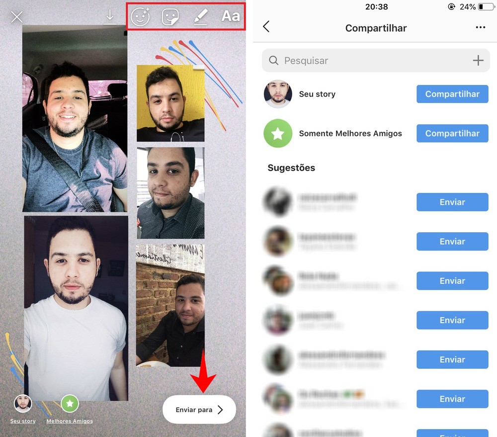 Como fazer colagens de fotos nos Stories do Instagram sem instalar nada