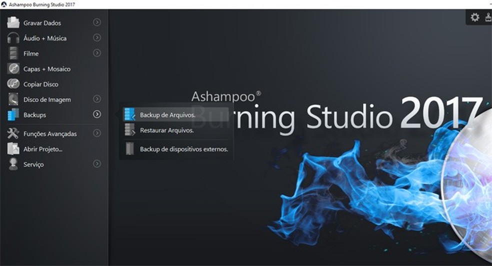 Como fazer backup com o Ashampoo Burning Studio 2017