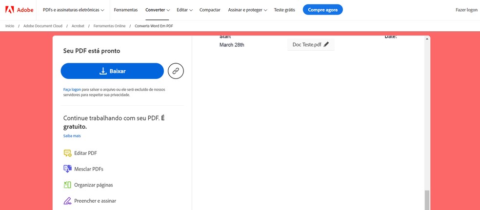 Como transformar um arquivo do Word em PDF no celular e no PC