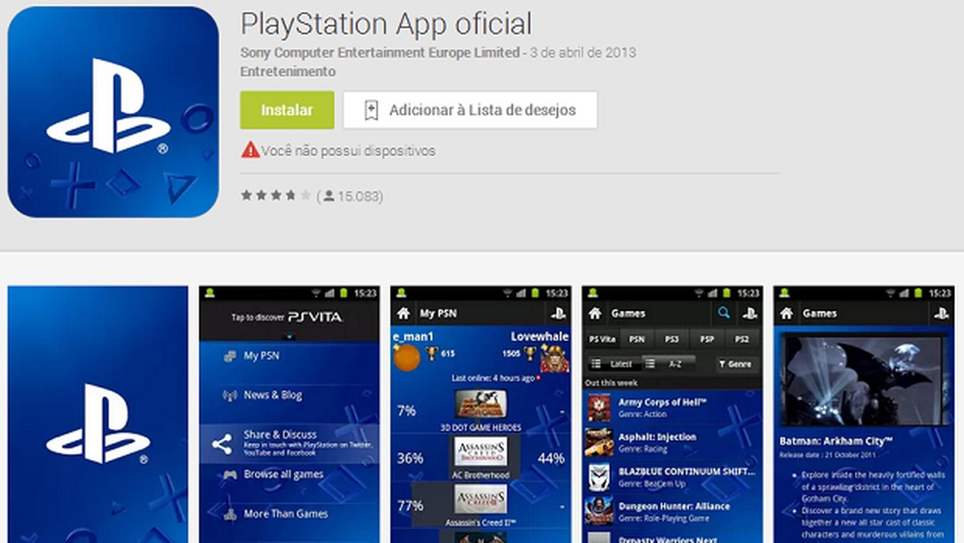 Playstation App | Software | TechTudo