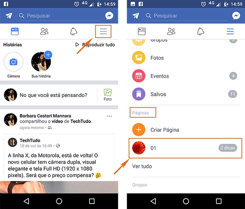 Como mudar o nome de uma página no Facebook pelo celular