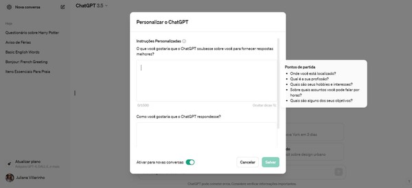 5 funções muito úteis do ChatGPT que você não usa, mas deveria