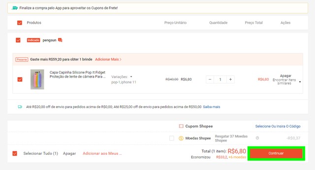 Como comprar na Shopee Brasil