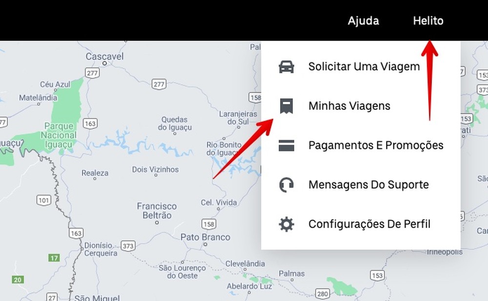 Como imprimir recibo da Uber