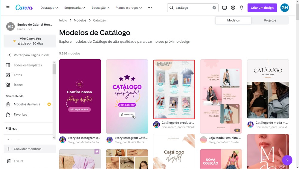 Como criar catálogo no Canva
