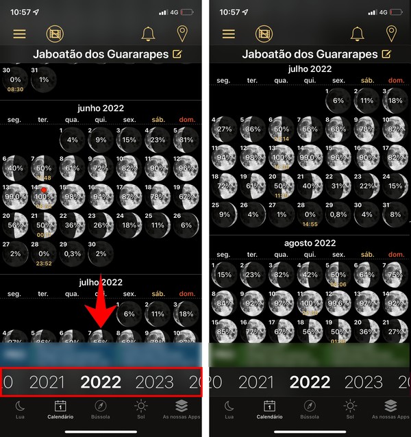 Calendário lunar 2022: como ver fases da lua de junho pelo app Fases da Lua
