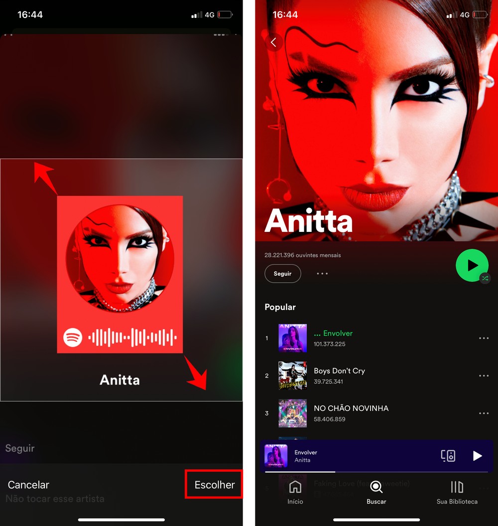 Como escanear código no Spotify