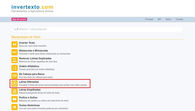 Invertexto: como usar o gerador de letras diferentes do site