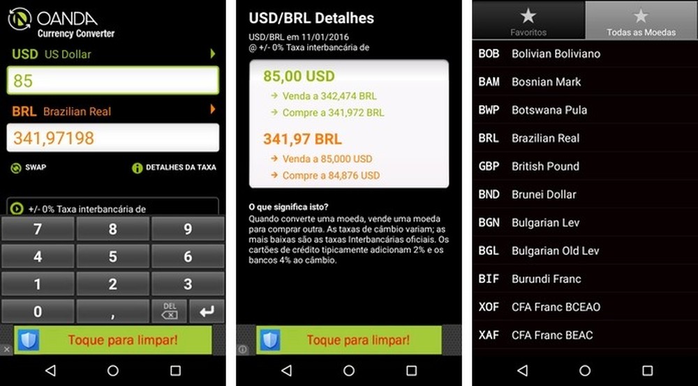 Melhores apps para câmbio de euro, dólar e outras moedas