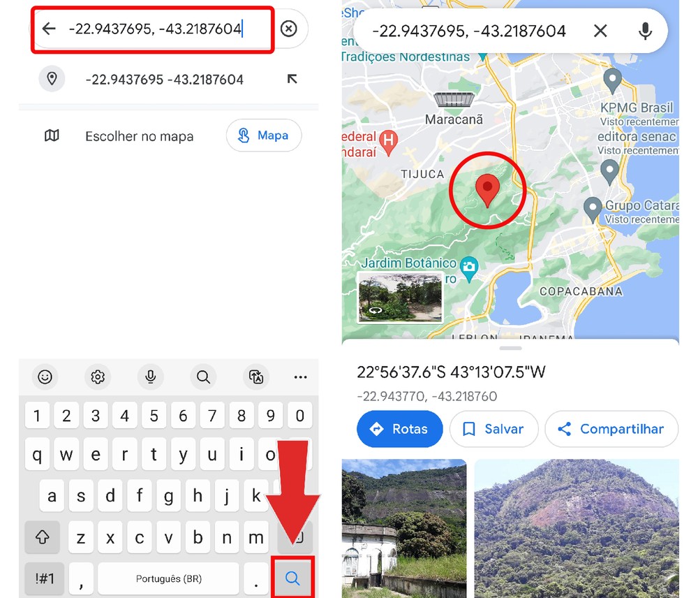 Como pesquisar por coordenadas no Google Maps