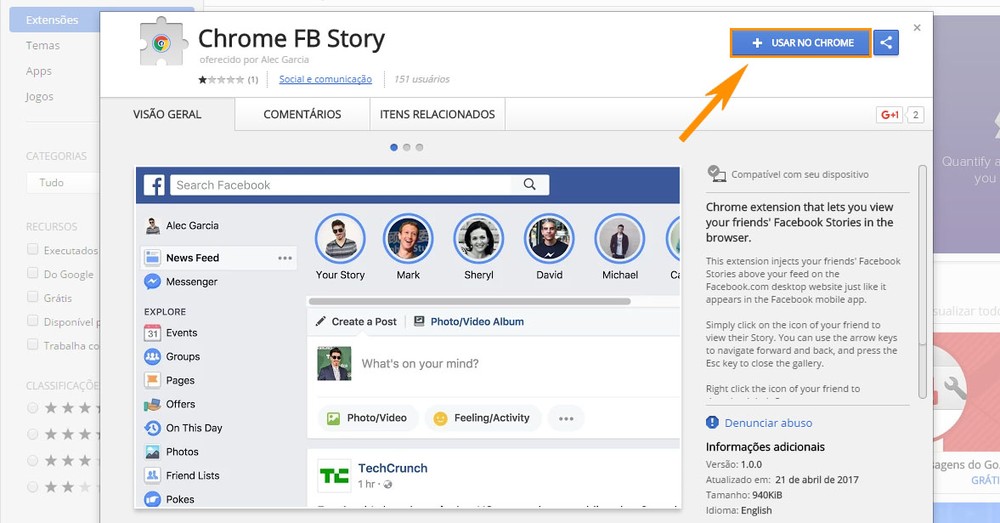 Como ver fotos e vídeos do Facebook Stories no PC usando Chrome