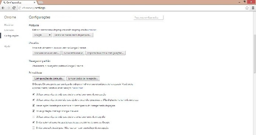 Como ajustar configurações de imagem, JavaScript e segurança no Chrome