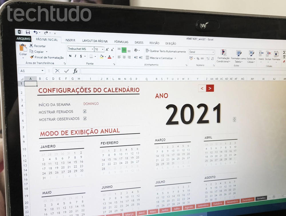 Calendário 2021 com feriados: como fazer no Excel para imprimir