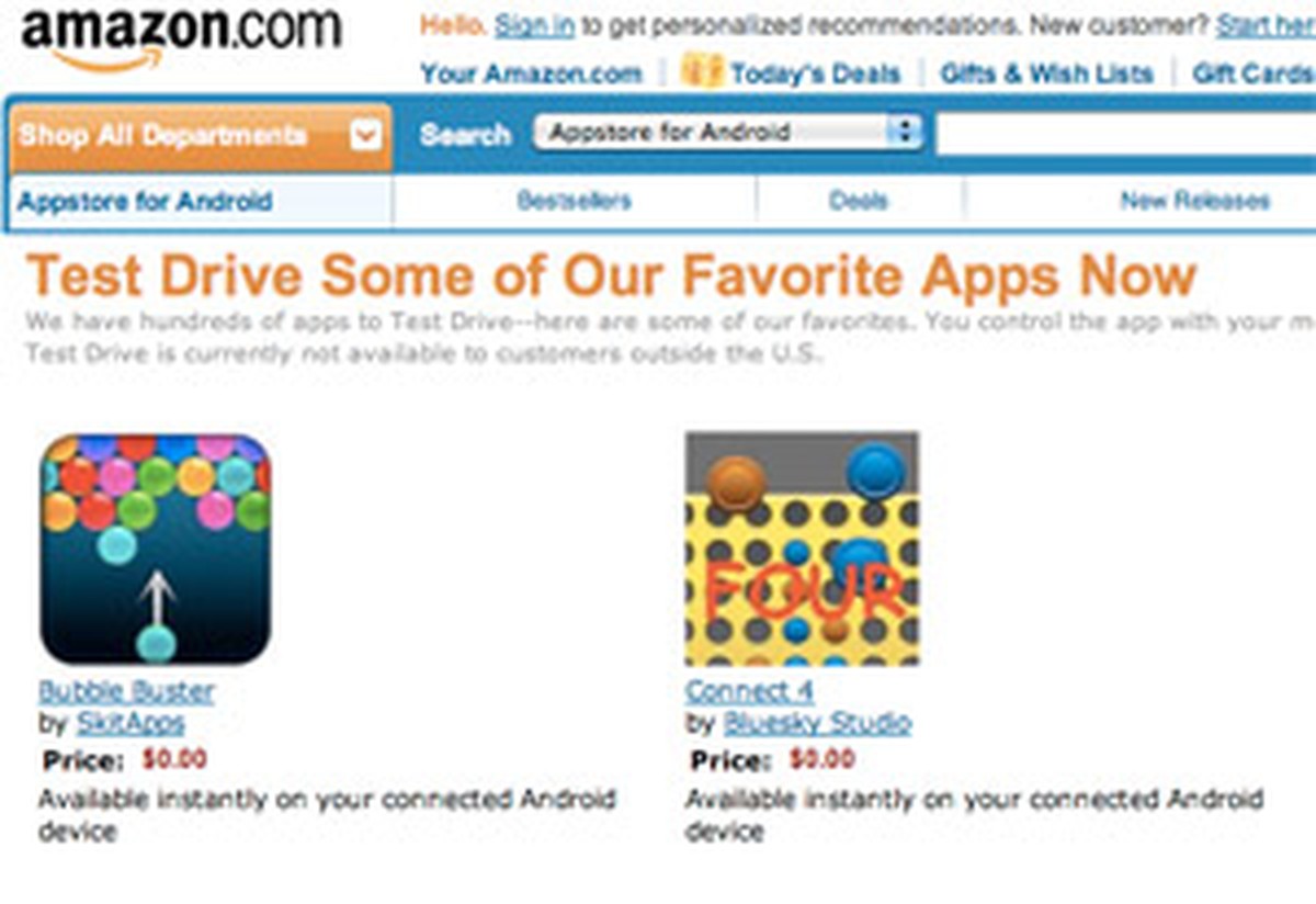 Amazon Appstore permite testar aplicativo antes de comprar