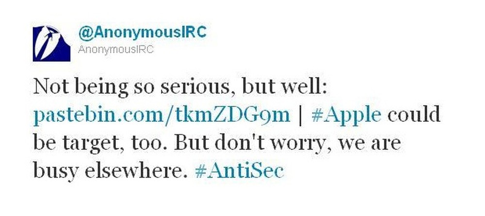Servidores da Apple são hackeados pelo grupo AntiSec