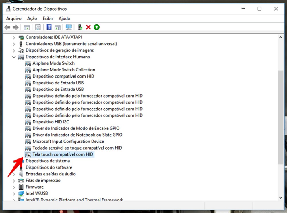 Como desativar touch screen no Windows 10