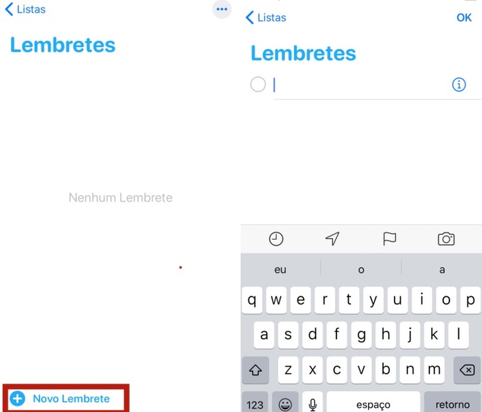 Como colocar lembrete no iPhone (iOS)