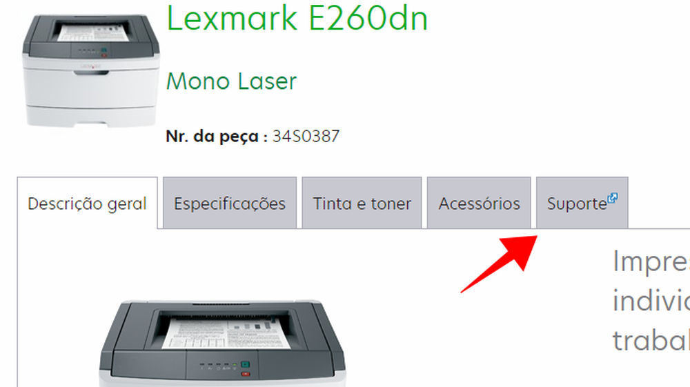 Como fazer download e instalar o driver da impressora Lexmark E260