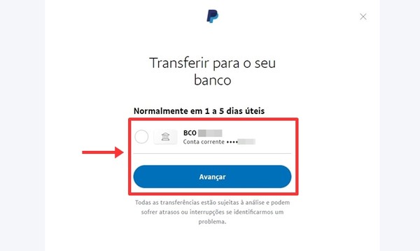 Como transferir dinheiro do PayPal para outra conta