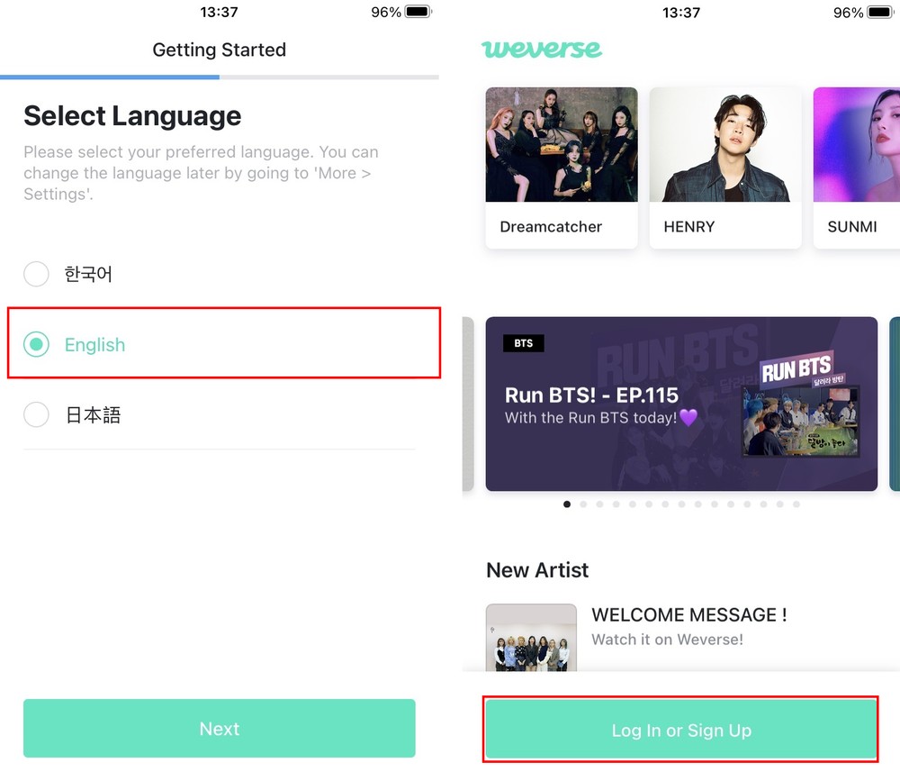 Como entrar no WeVerse e usar o aplicativo