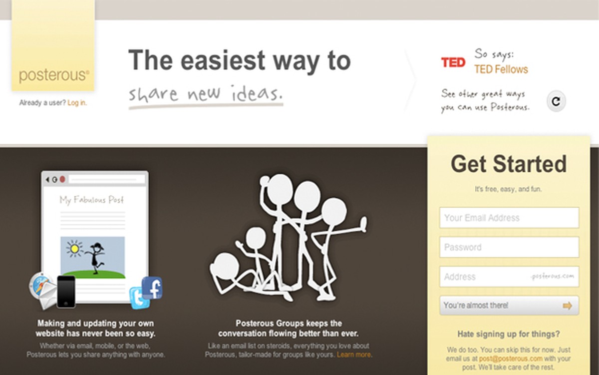 Como criar um Posterous