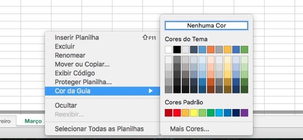 Como mudar cor e nome de guias no Excel