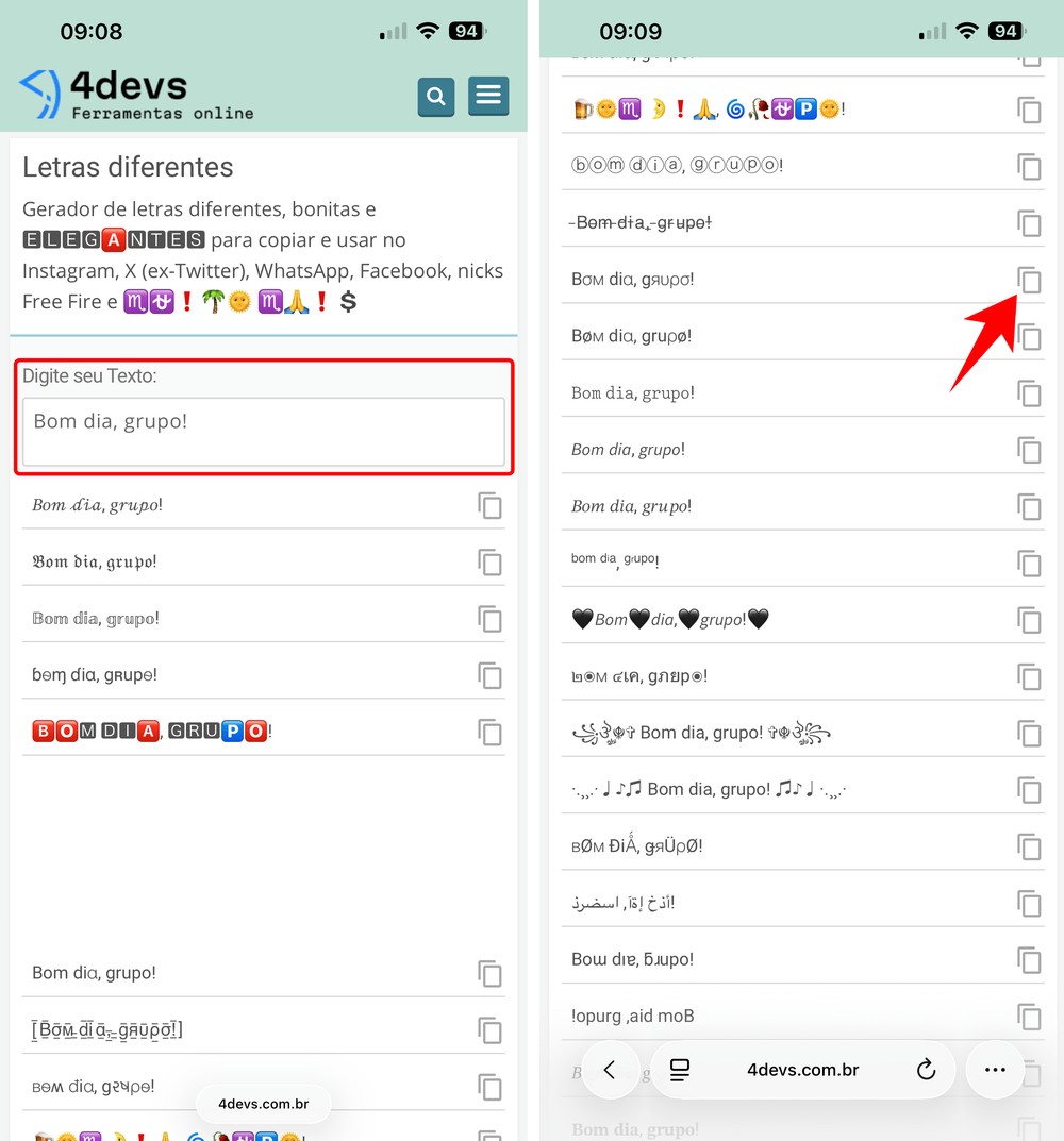 4Devs letras para WhatsApp: saiba como escrever com letras diferentes