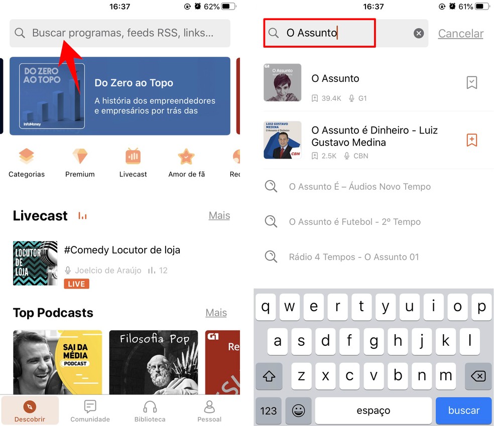 Como ouvir podcasts no celular com o Castbox