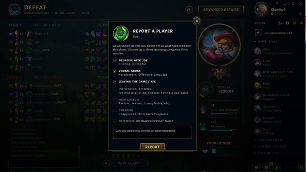 League of Legends: como reportar jogadores no LoL